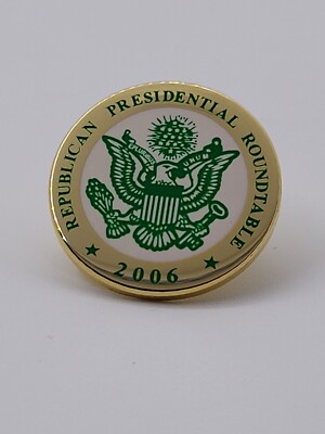 Republican Presidential Roundtable 2006 Green WhiteEnamel PIN Excellent ...