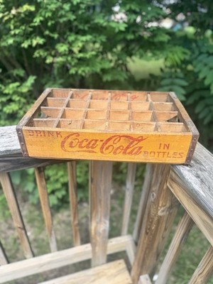 1943 Yellow Vintage Wooden Coca Cola Coke Soda Pop Bottle Crate Case ...