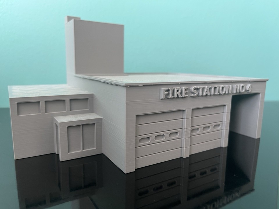 HO Scale Fire Station Model Kit 3D Printed Building Fire Department ...