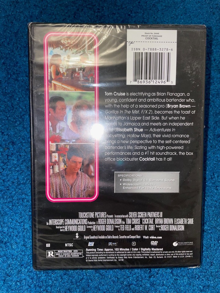 DVD Cocktail BRAND NEW Tom Cruise Bryan Brown Elisabeth Shue ...
