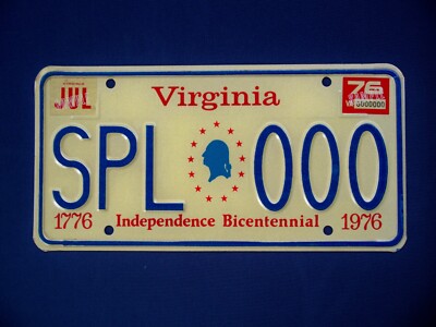 1976 Virginia Bicentennial Sample License Plate Mint Cond 1776 1976 | eBay