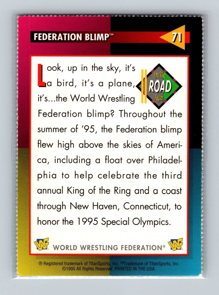 1995 WWF Magazine Federation Blimp #71Wrestling Card | eBay
