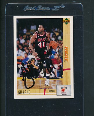 1991/92 Upper Deck Spanish #69 Glen Rice Miami Heat Signed Auto *A5516 ...