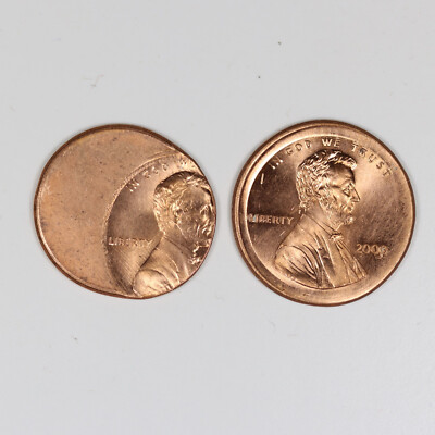 2 Different Cent Errors. 1 Off Center & 1 Broadstrike. From Lots Shown ...