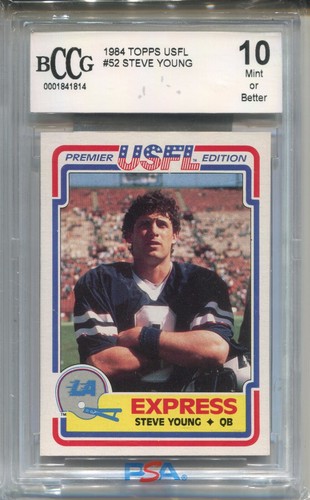 1984 Topps USFL Steve Young Rookie Card Beckett Graded BCCG 10 XRC ...