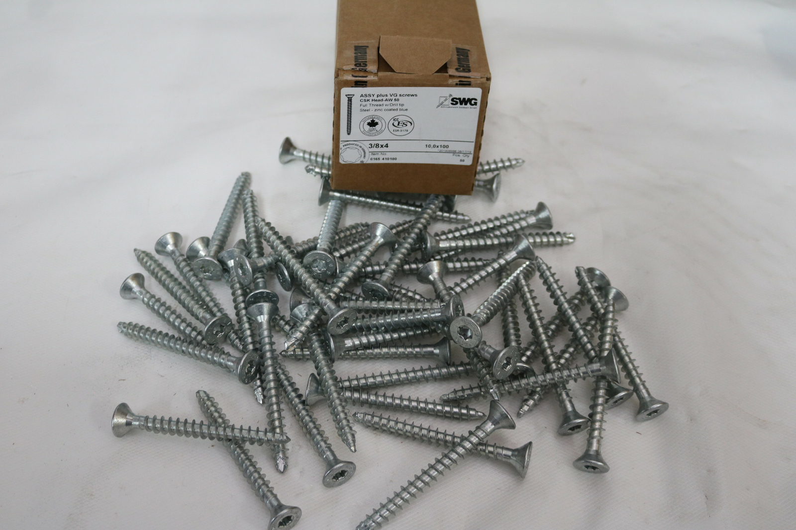 50x Pack 3/8x4" SWG ASSY Plus VG CSK Screws Steel To Wood To Wood Self ...