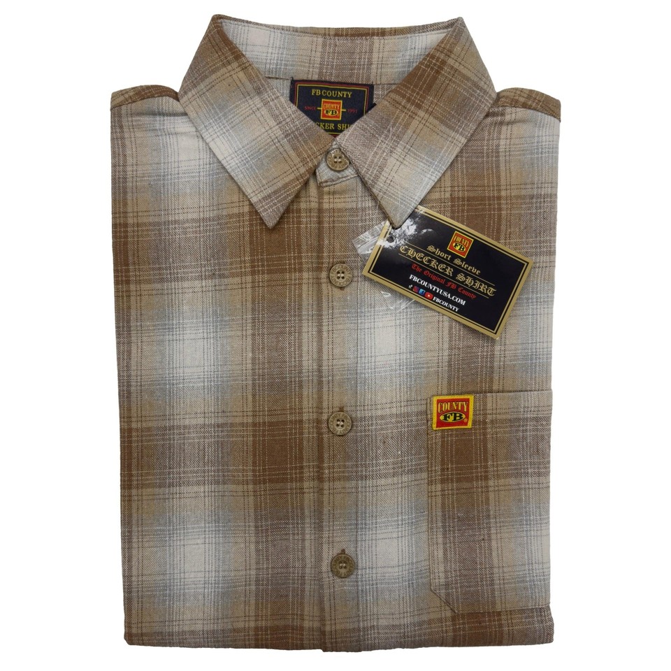 FB County Short Sleeve Checker Flannel Shirt | eBay