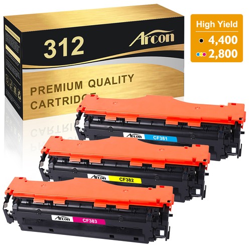 3 Pack Toner Compatible For HP 312A CF380A LaserJet MFP M476dn M476dw ...