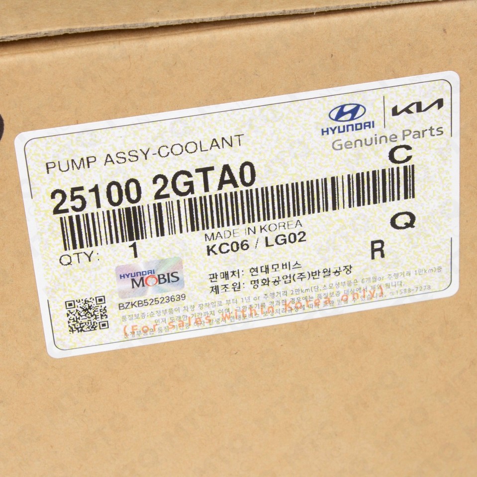 New Hyundai Kia Water Pump for 2015-20 Santa Fe Sonata Optima 25100 ...