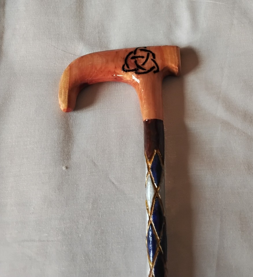 Handmade Hazel and Cherrywood Walking Stick . 36 " (91.5 cms ) Long ...