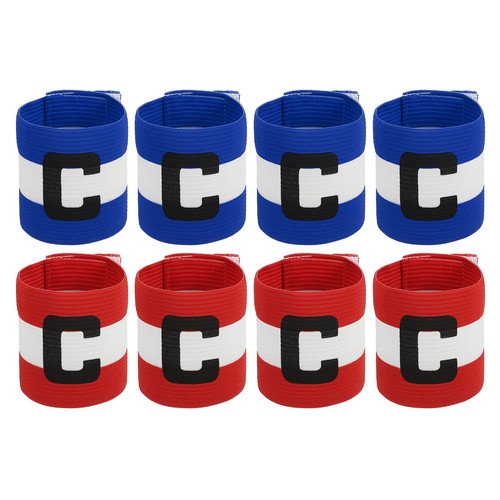 Pack of 8 Soccer Captain Armband Captain Arm Bands for Soccer Red/Blue ...