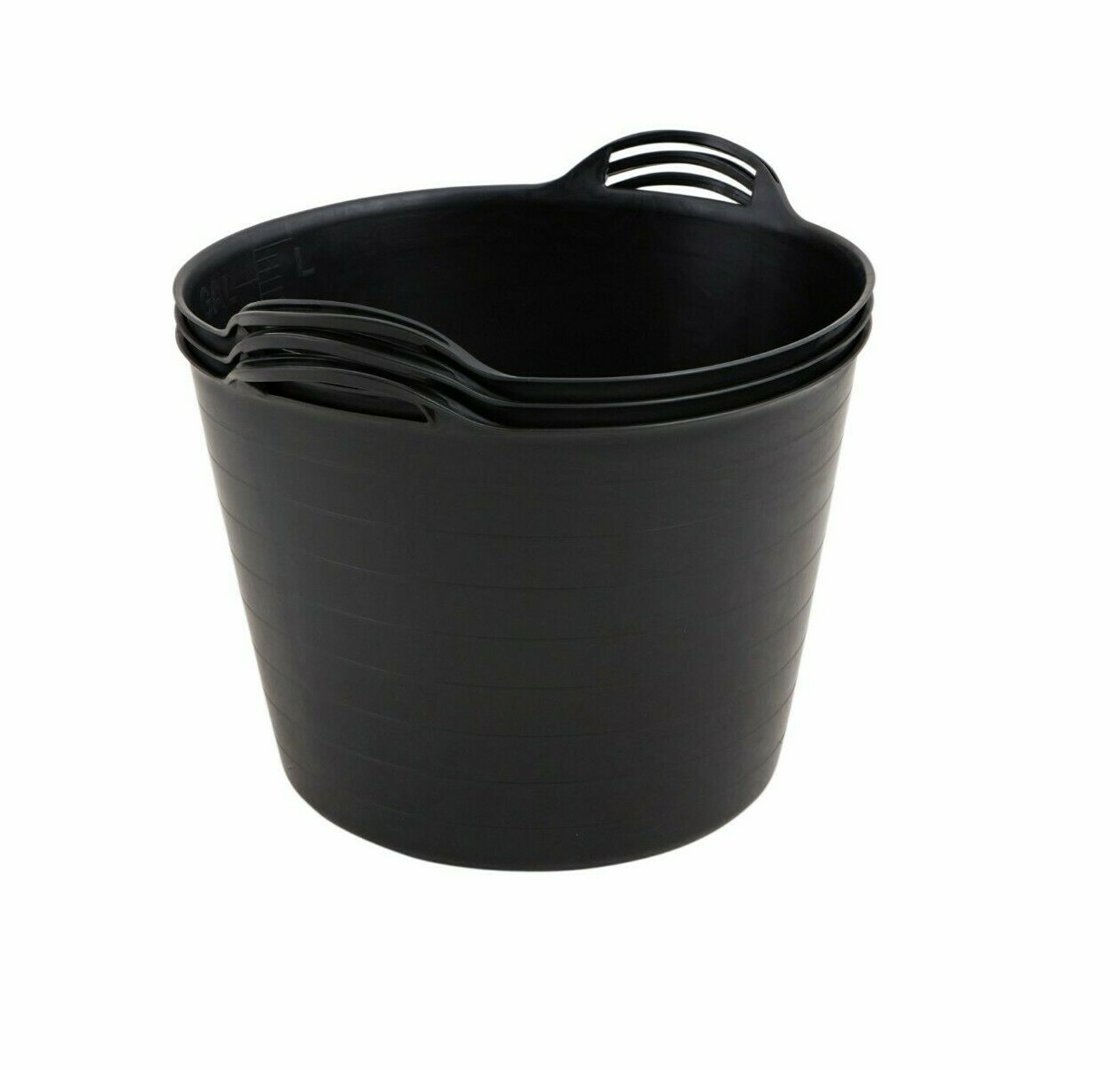 BiGDUG x5 26L Flexi Tub Packs Black Plastic Tubs 26 42 65 Litre Multi ...