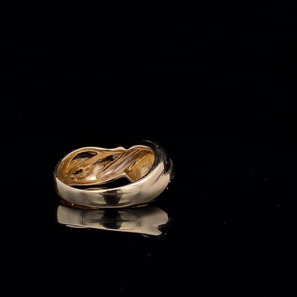 CHIMENTO ITALY 18K Yellow White Gold Womens Modern Cross Twist Ring ...