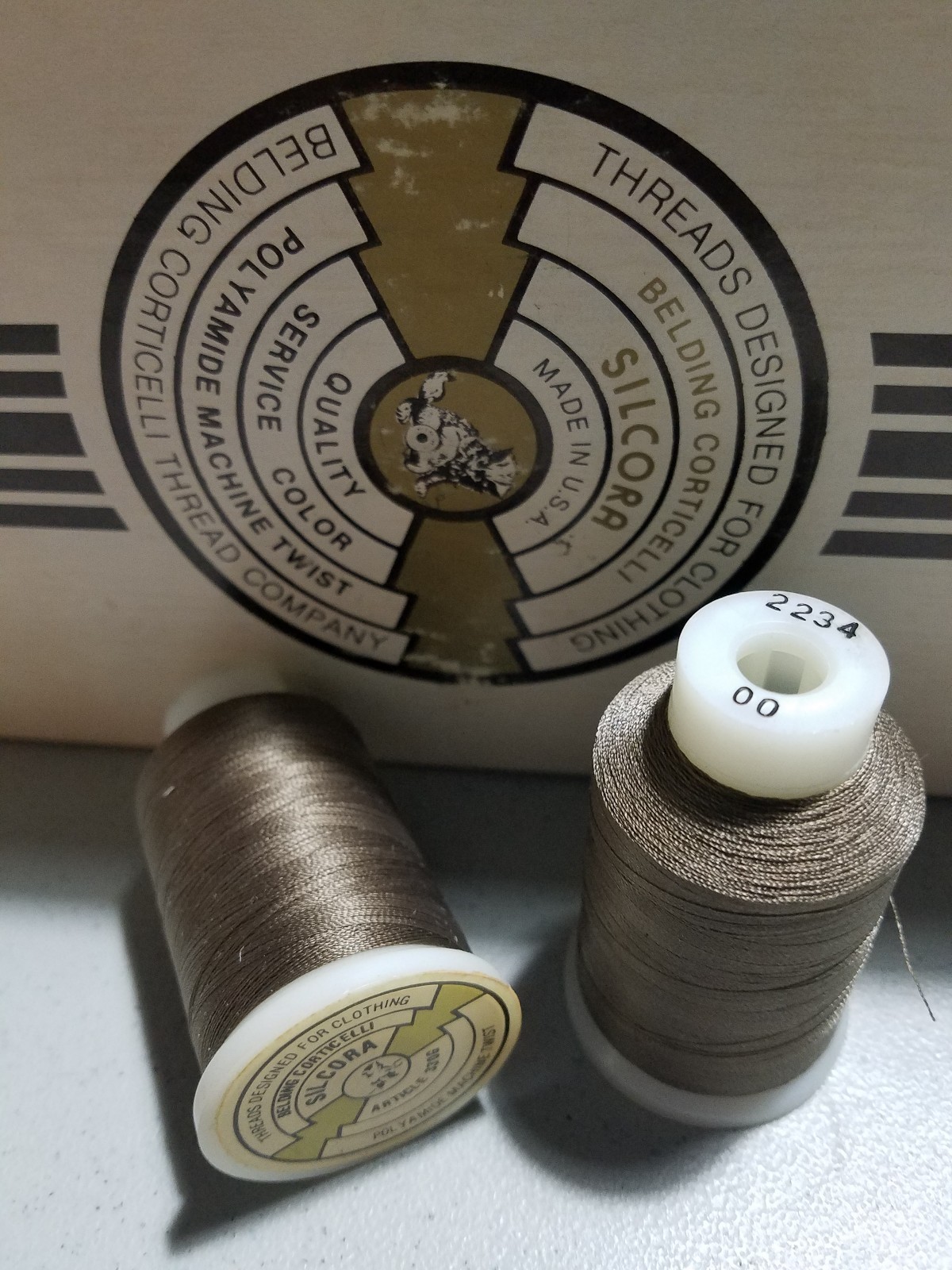 DARK TAN/SILAMIDE THREAD SPOOL/Size-00/BELDING CORTICELLI/SILCORA ...