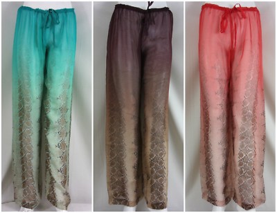 Sauvage Wear Sheer Elastic Waist Snake Skin Print Cover Up Pants Sm-Lg ...