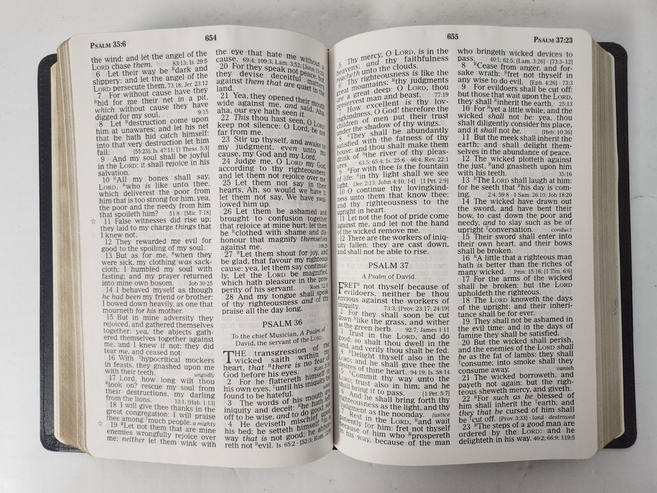 KVJ Bible Burgundy & Black Two Tone Bonded Leather Red Letter Thomas ...