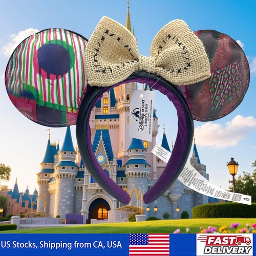 Disney-Parks Apricot Fabric Bow Stripe Mouse Ears Headband Kids Adults ...