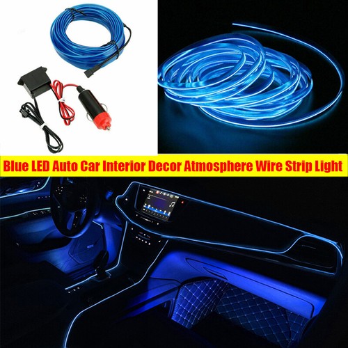 Blue LED Auto Car Interior Decor Atmosphere Wire Strip Light Lamp ...