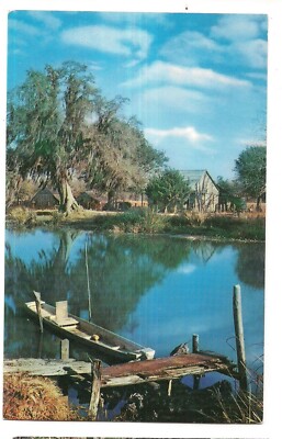 ALONG THE BAYOU Row Boat Rough Old Dock Rowboat Louisiana LA Postcard ...