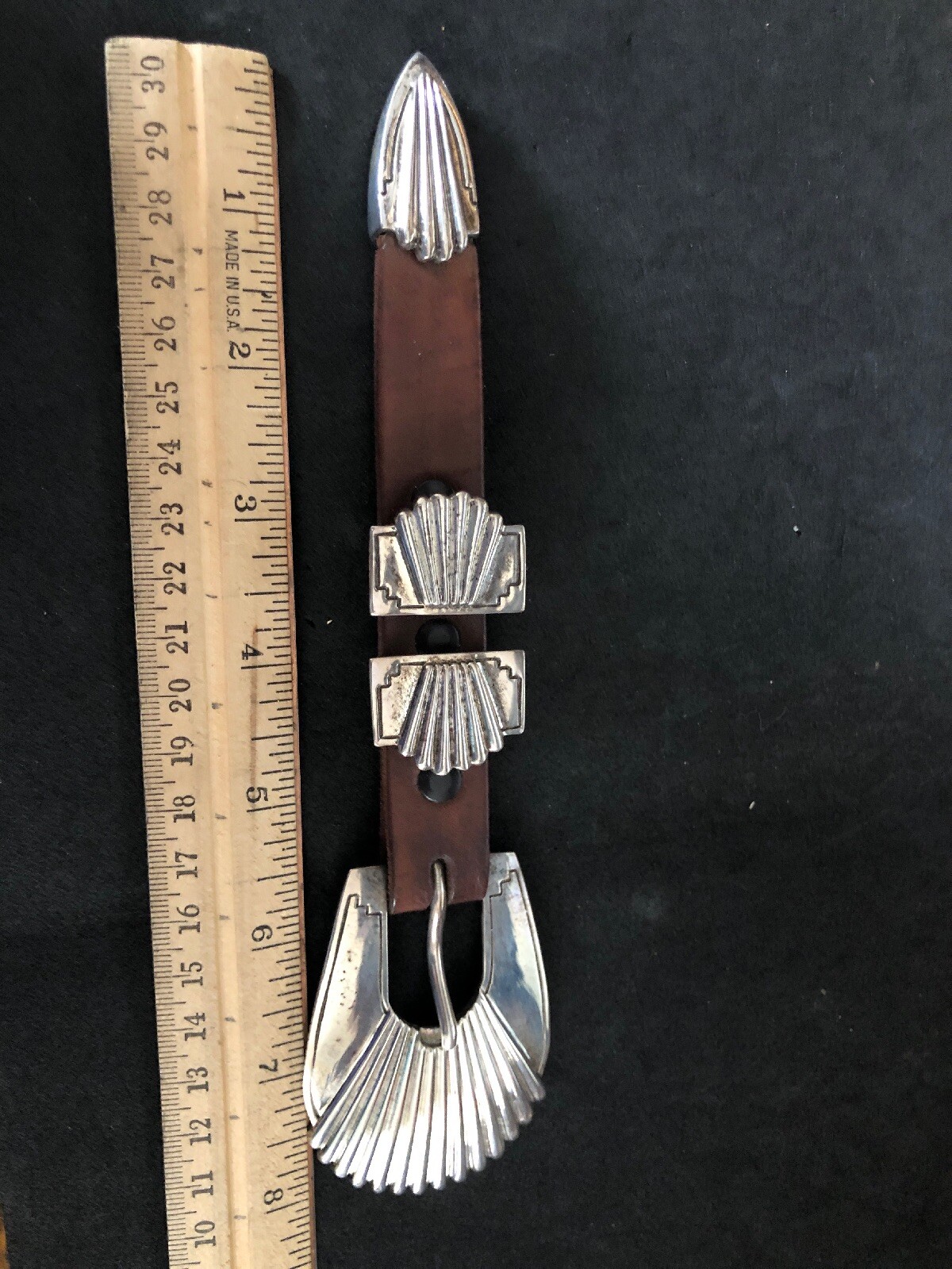 Ray Tracey knifewing Sterling Silver Belt Buckle Tips Navajo 48 | eBay