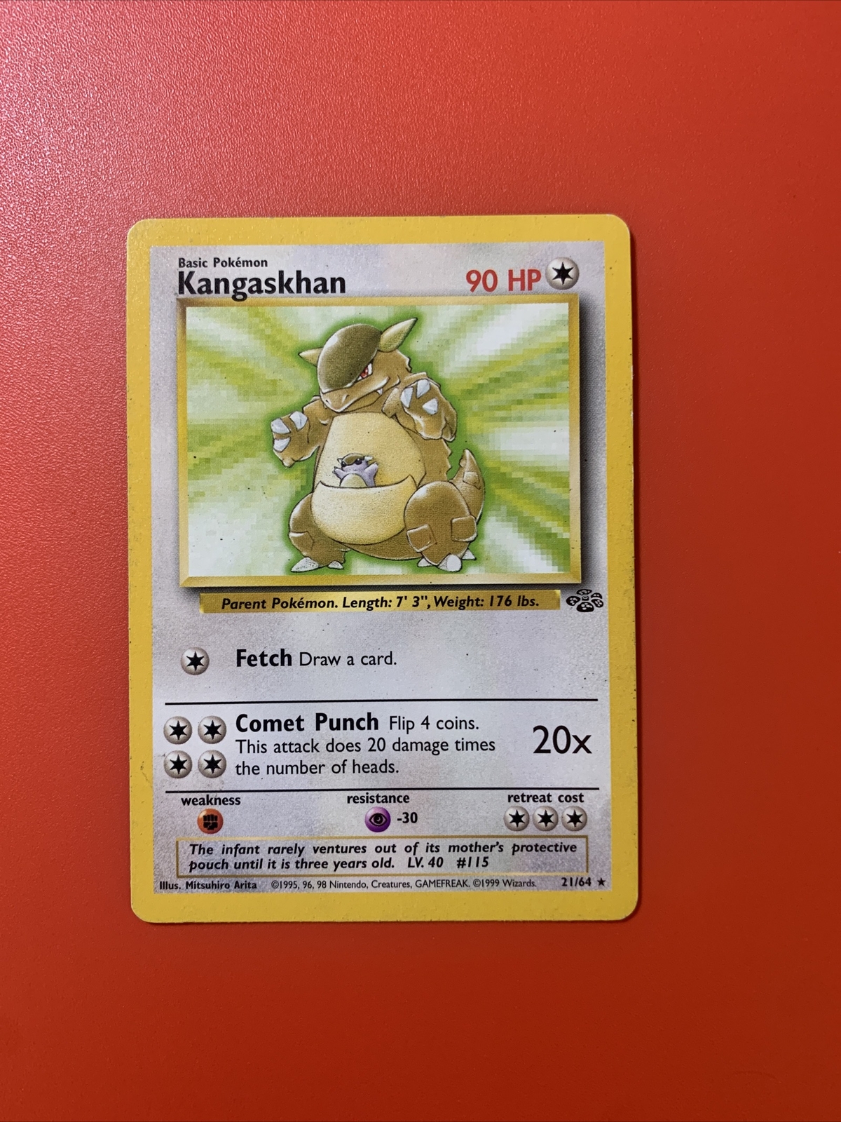 Pokémon TCG Kangaskhan 21/64 Jungle WOTC Unlimited Regular Rare Card LP ...
