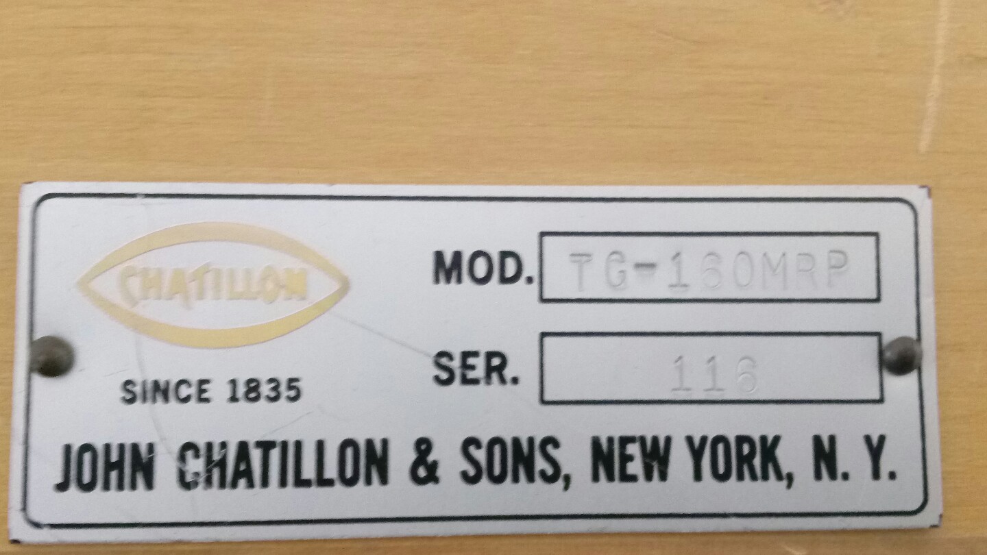 Chatillon TG-160 RP Torque Gauge with Wood Box & Supreme Chuck Model No ...