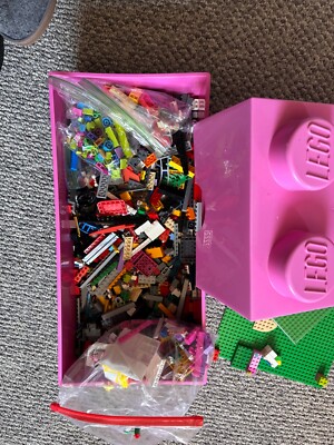 Pink lego storage box large with legos | eBay