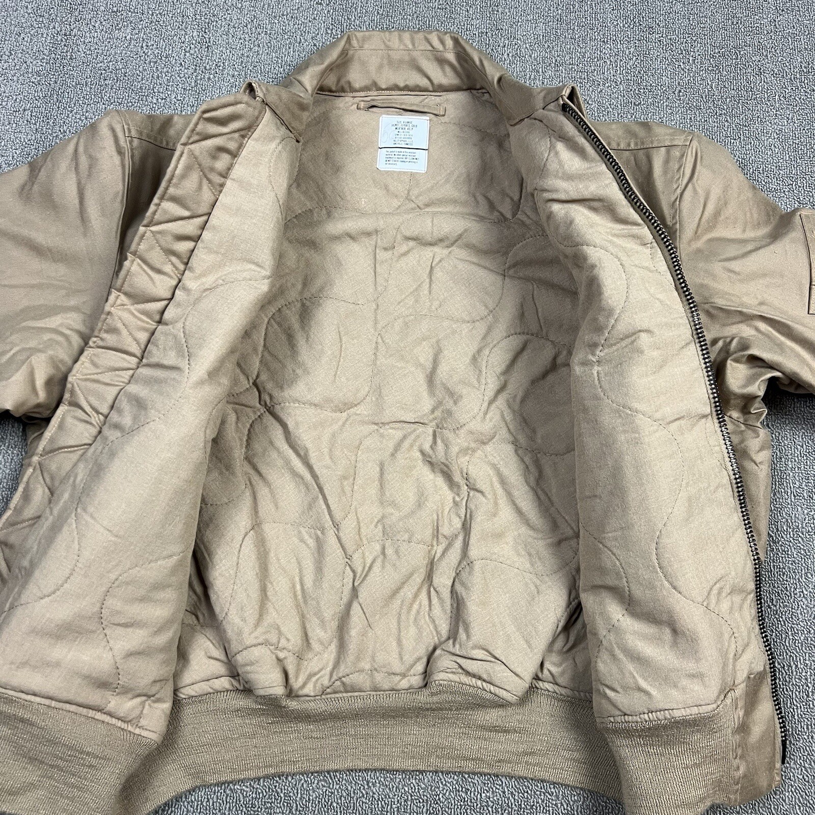 Military USAF CWU-45/P Bomber Jacket Cold Weather Desert Tan Men's XL ...