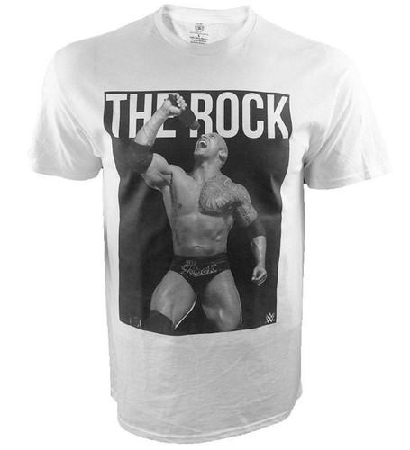 Authentic WWE The Rock Photo White Shirt Dwayne Johnson S M L XL XXL | eBay