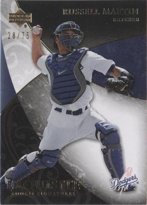 2007 Upper Deck Exquisite Rookie Signatures - Russell Martin #49 Gold ...