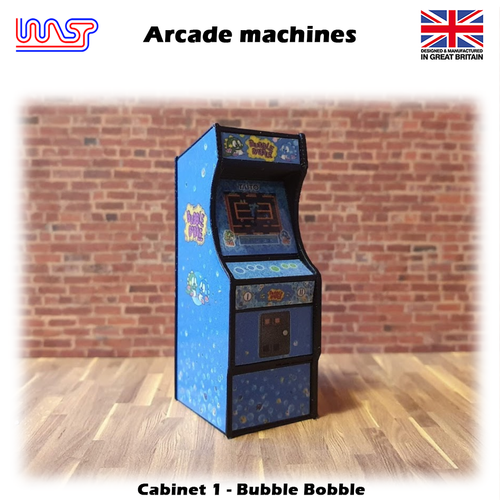 Arcade machine Bubble Bobble 1:32 Track Side Scenery Pub Bar Game Retro ...