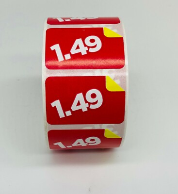 1000 1.5x1 $1.49 Product Price Point Retail Red & Yellow Labels ...