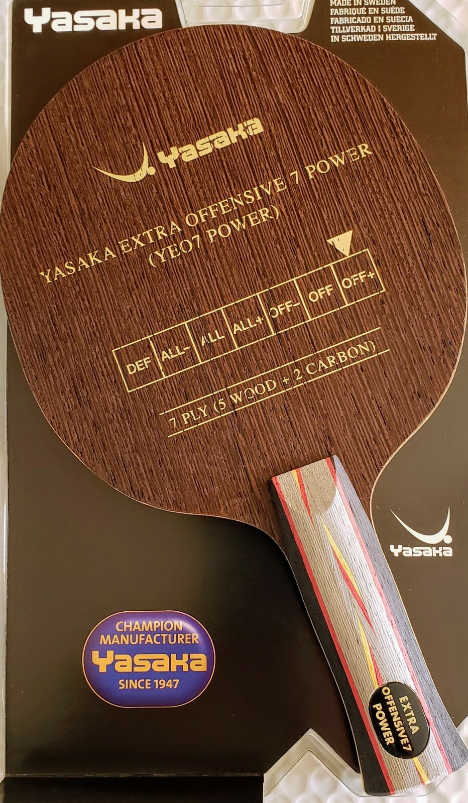 Yasaka Extra Offensive 7 Power Carbon (OFF+) YEO 7 Power Table Tennis ...