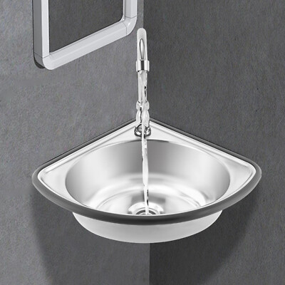 Single Triangle Wash Basin Corner Sink Mini Bar Sink Stainless Steel ...