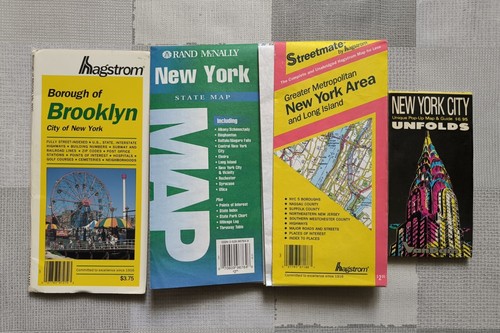 4pcs New York and Area Paper Folding Maps, 1990s | eBay
