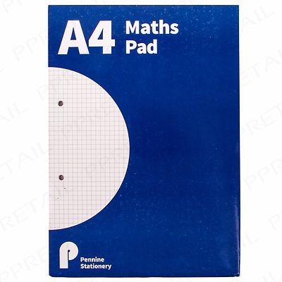 QUALITY A4 MATHS SQUARED PAPER PAD 100 Page 5x5mm Grid School/Homework ...