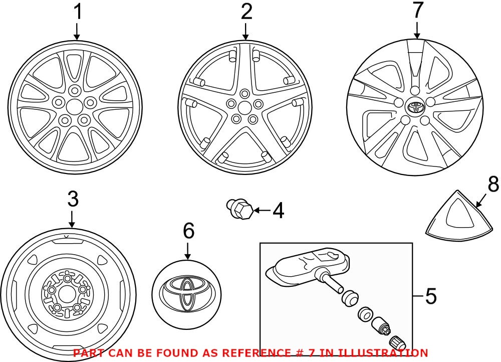 Genuine OEM Wheel Cover Hubcap For Toyota Prius 2016-2018 42602-47201 ...