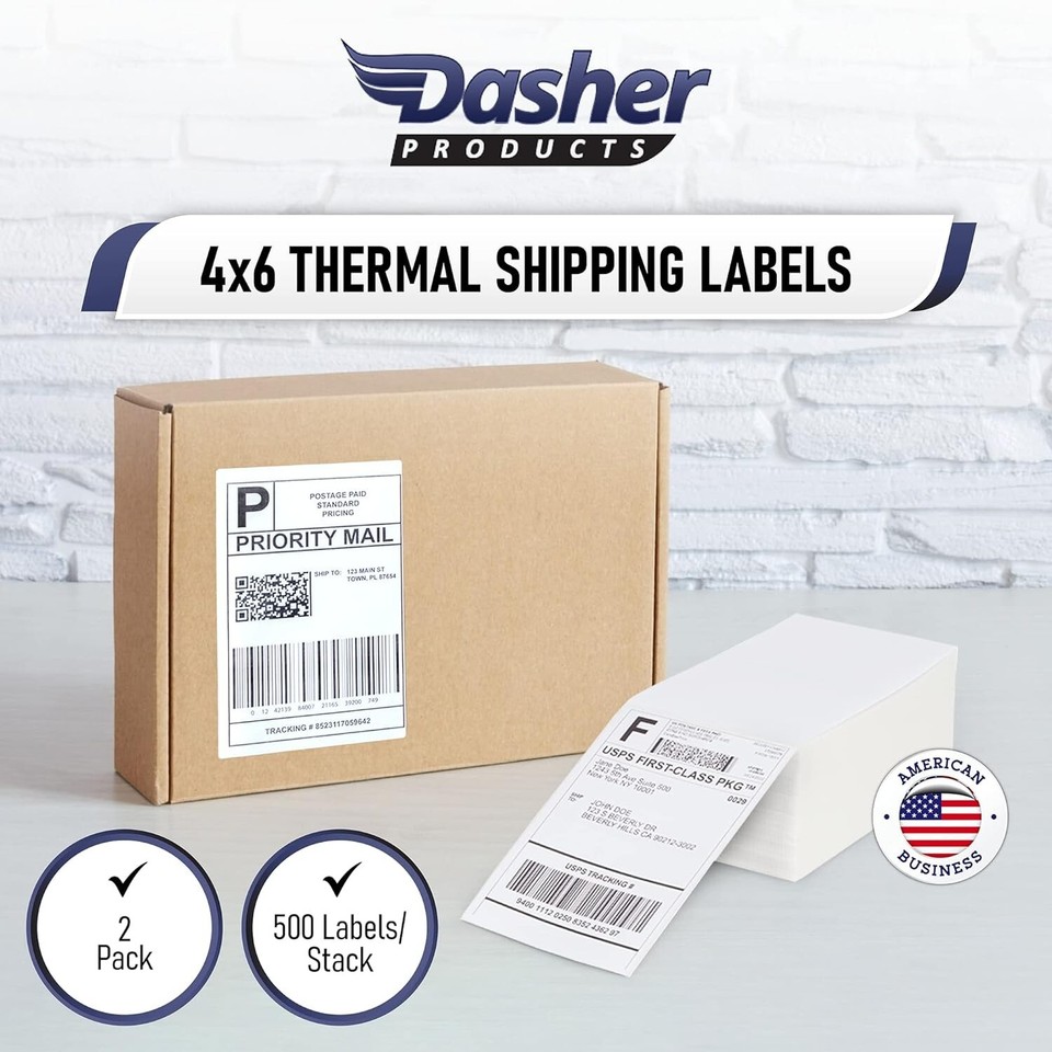 Commercial Grade Thermal Shipping Labels - 4x6 - 500 Labels - Permanent ...