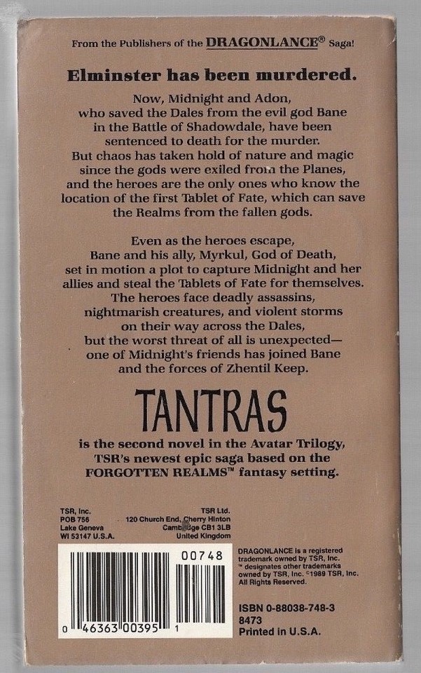 FORGOTTEN REALMS TANTRAS The Avatar Trilogy Book Two by Richard ...