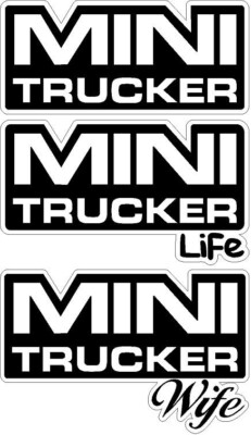 CUSTOM PRINTED "MINI TRUCKER - LIFE" BLOCK LOGO VINYL DECAL | eBay