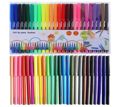 50 Felt Tip Pens Set Fine Fibre Drawing Markers Colouring Art School ...
