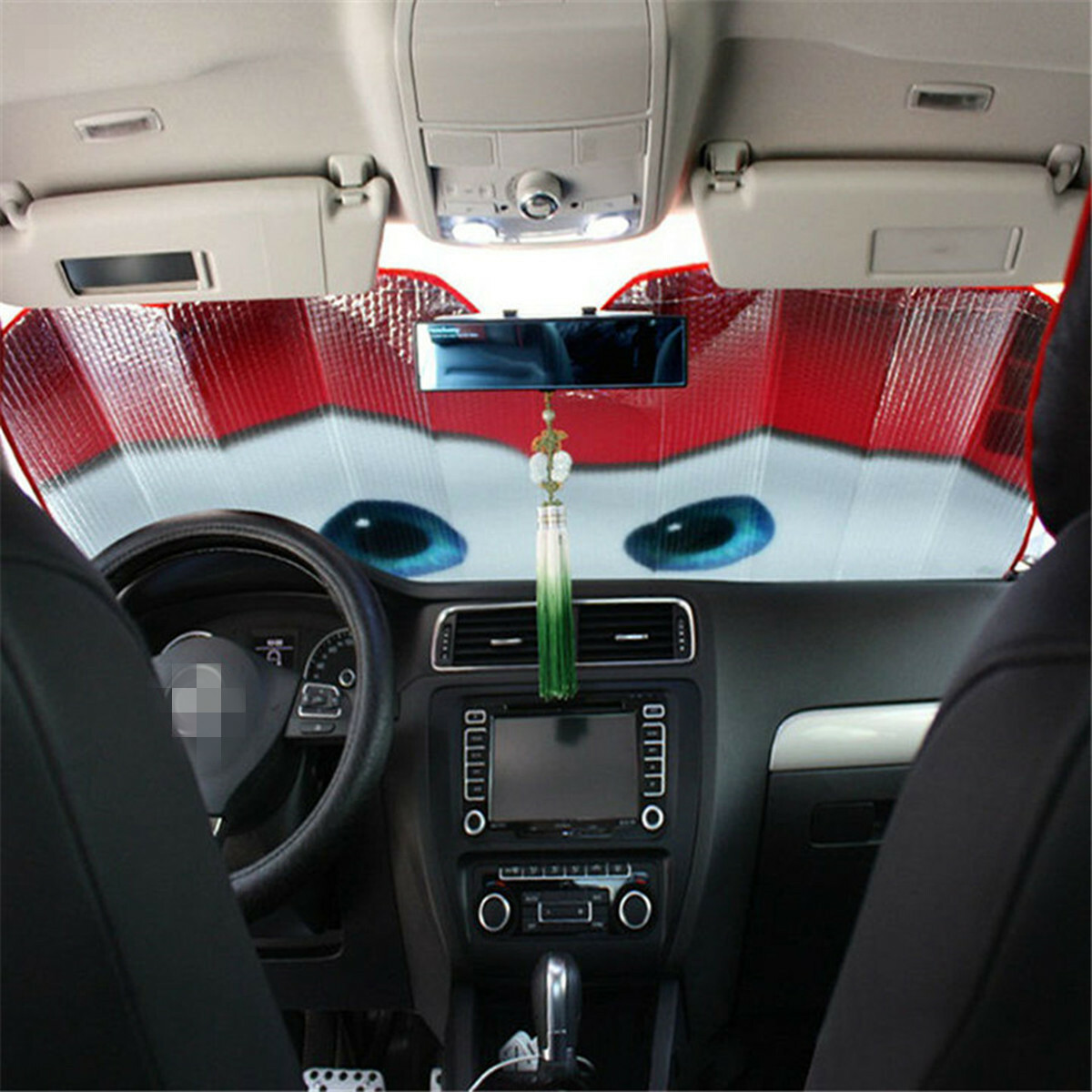 Red Sun Shade Cover Aluminium Foil Visor For Car SUV Window Windscreen ...