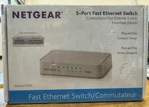 NETGEAR FS205 5-Port Ethernet Switch white with box - New Old Stock ...