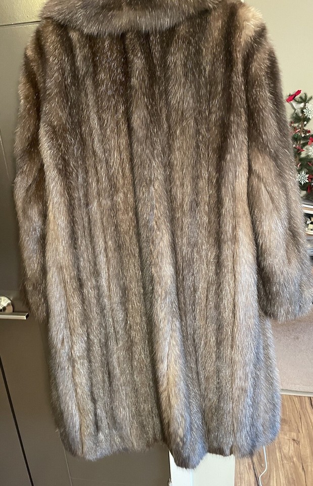 $100,000 SORBARA NEIMAN MARCUS SILVERY RUSSIAN SABLE FUR COAT Sz L & XL ...