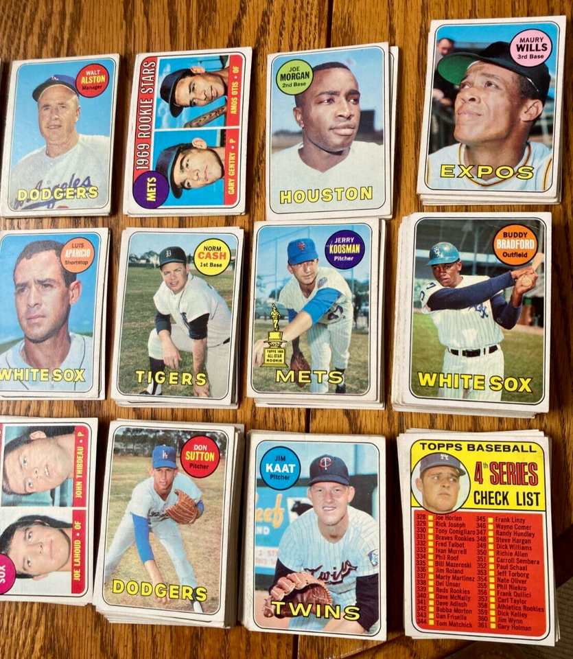 1969 Topps Baseball Starter Lot - 179 Cards - Morgan Sutton Kaat Wills ...