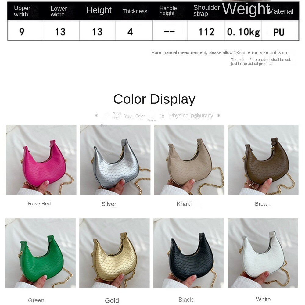 Colorful Moon Shaped Bag Chain Shoulder Bag Retro Crossbody Bag Women ...