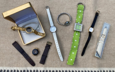 8 LOT VTG LADIES WOMENS WRIST WATCHES BANDS TIMEX CITIZEN DIAMOND ...