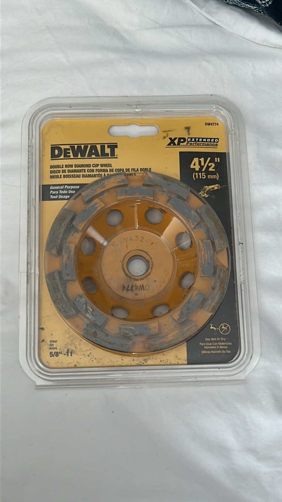 DeWalt Double Row Diamond Cup Grinding Wheel 4-1/2" DW4774 | eBay