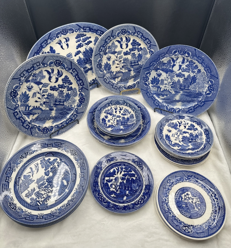 Vintage Blue Willow China Lot Japan & Occupied Japan Plates Bowls ...