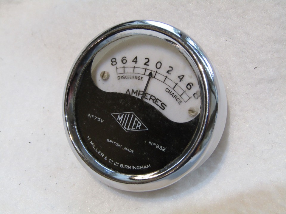Miller Ammeter 75V, 832 Shallow Bodied- Vincent / Velocette motorcycle ...